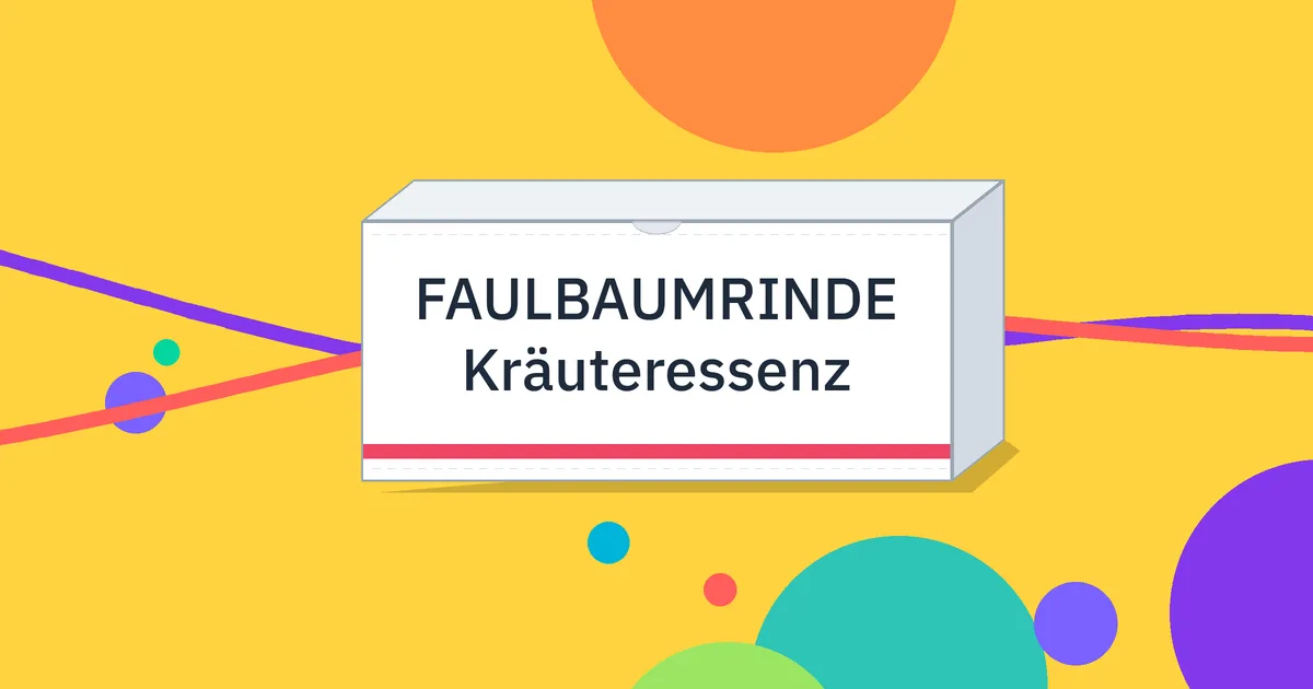 Symbolbild: Packung mit der Aufschrift FAULBAUMRINDE Kräuteressenz (PZN 16360887) – Verfügbarkeit und Bezug in Apotheken in Frankfurt am Main