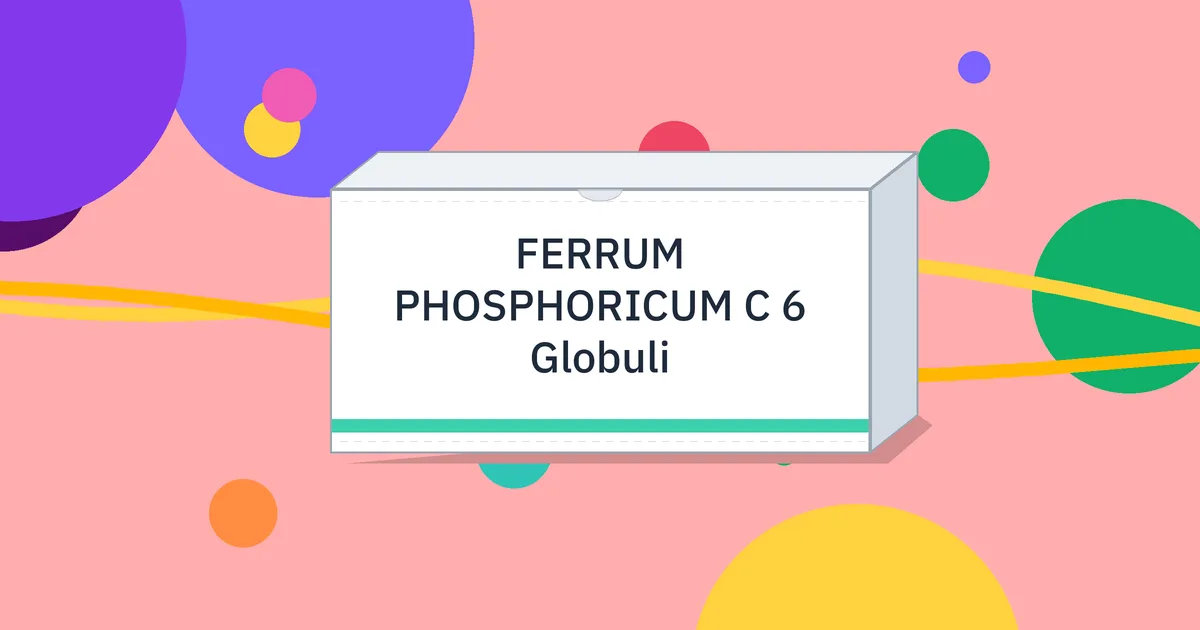 Symbolbild: Packung mit der Aufschrift FERRUM PHOSPHORICUM C 6 Globuli (PZN 16669969) – Verfügbarkeit und Bezug in Apotheken in Frankfurt am Main