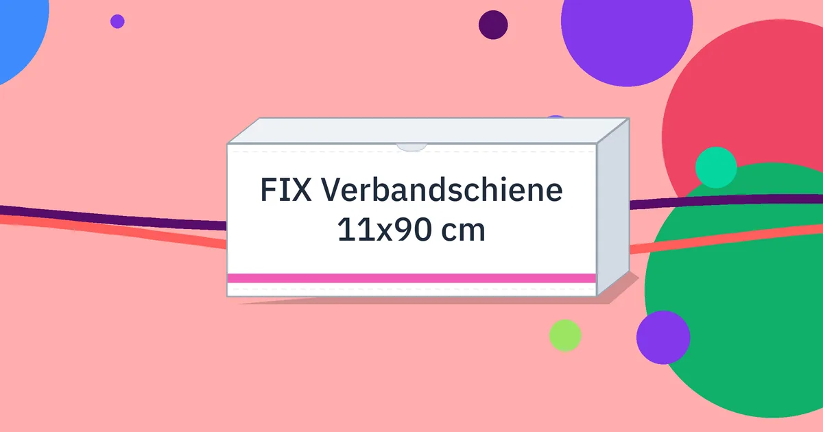 Symbolbild: Packung mit der Aufschrift FIX Verbandschiene 11x90 cm (PZN 06993858) – Verfügbarkeit und Bezug in Apotheken in Frankfurt am Main