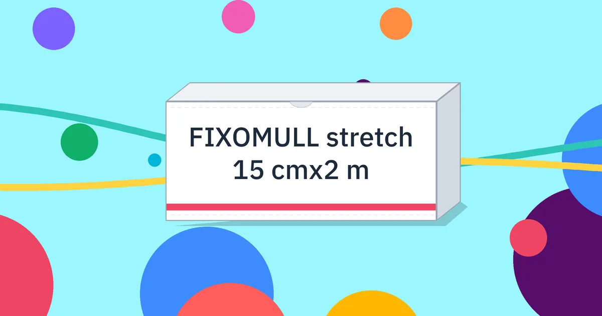 Symbolbild: Packung mit der Aufschrift FIXOMULL stretch 15 cmx2 m (PZN 19700800) – Verfügbarkeit und Bezug in Apotheken in Frankfurt am Main