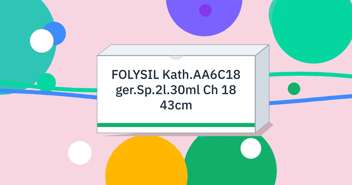 Symbolbild: Packung mit der Aufschrift FOLYSIL Kath.AA6C18 ger.Sp.2l.30ml Ch 18 43cm (PZN 00151928) – Verfügbarkeit und Bezug in Apotheken in Frankfurt am Main