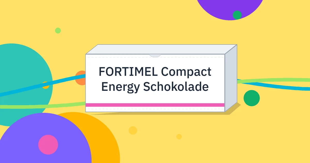Symbolbild: Packung mit der Aufschrift FORTIMEL Compact Energy Schokolade (PZN 15817008) – Verfügbarkeit und Bezug in Apotheken in Frankfurt am Main
