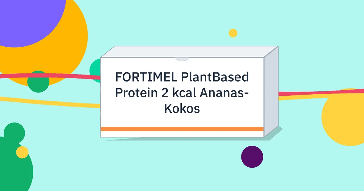 Symbolbild: Packung mit der Aufschrift FORTIMEL PlantBased Protein 2 kcal Ananas-Kokos (PZN 19881664) – Verfügbarkeit und Bezug in Apotheken in Frankfurt am Main