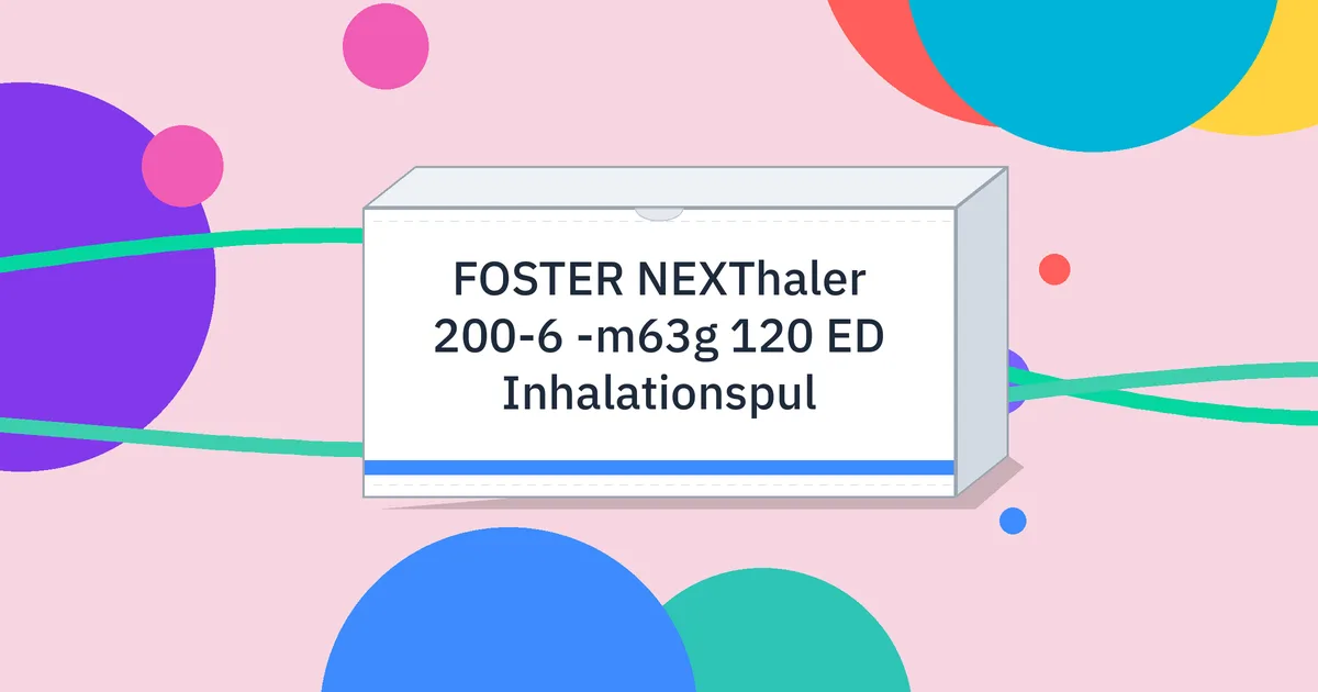 Symbolbild: Packung mit der Aufschrift FOSTER NEXThaler 200-6 -m63g 120 ED Inhalationspul (PZN 13351439) – Verfügbarkeit und Bezug in Apotheken in Frankfurt am Main