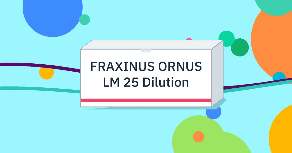 Symbolbild: Packung mit der Aufschrift FRAXINUS ORNUS LM 25 Dilution (PZN 13492648) – Verfügbarkeit und Bezug in Apotheken in Frankfurt am Main