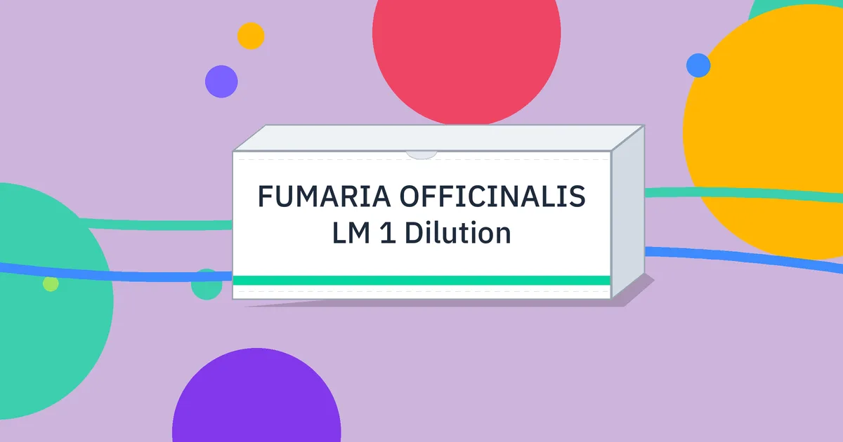 Symbolbild: Packung mit der Aufschrift FUMARIA OFFICINALIS LM 1 Dilution (PZN 13493731) – Verfügbarkeit und Bezug in Apotheken in Frankfurt am Main