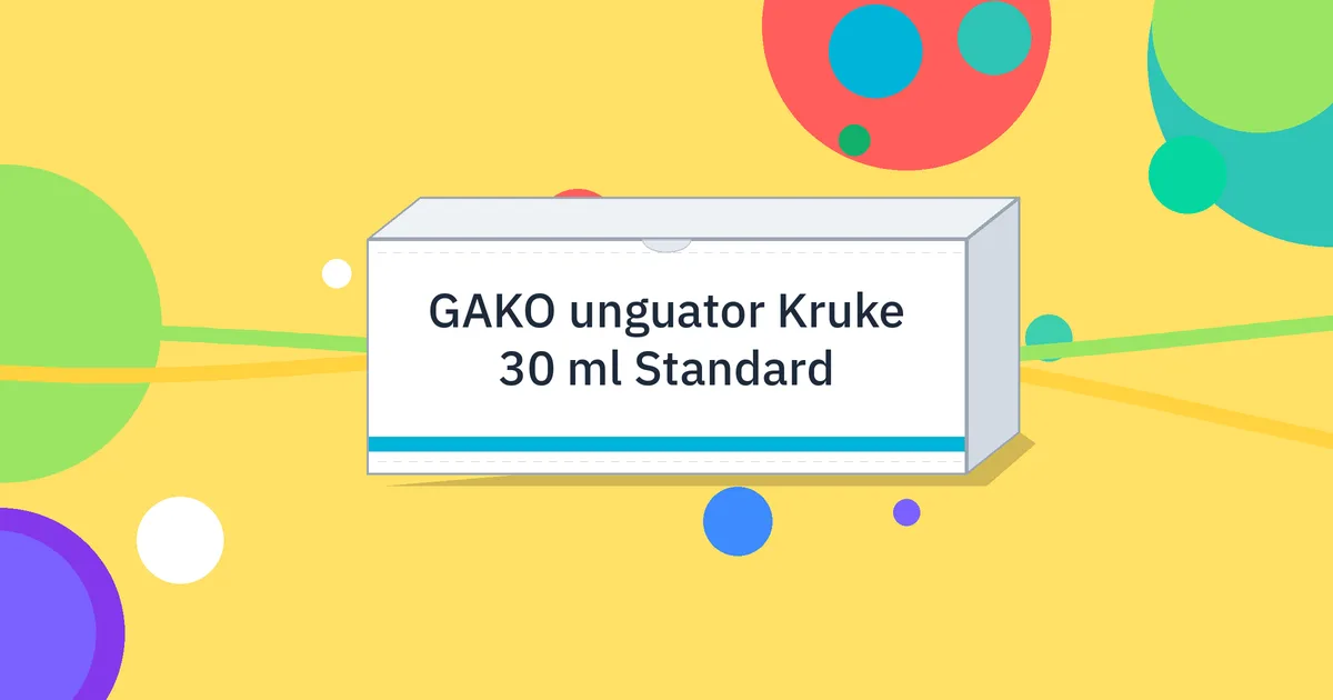 Symbolbild: Packung mit der Aufschrift GAKO unguator Kruke 30 ml Standard (PZN 11602877) – Verfügbarkeit und Bezug in Apotheken in Frankfurt am Main