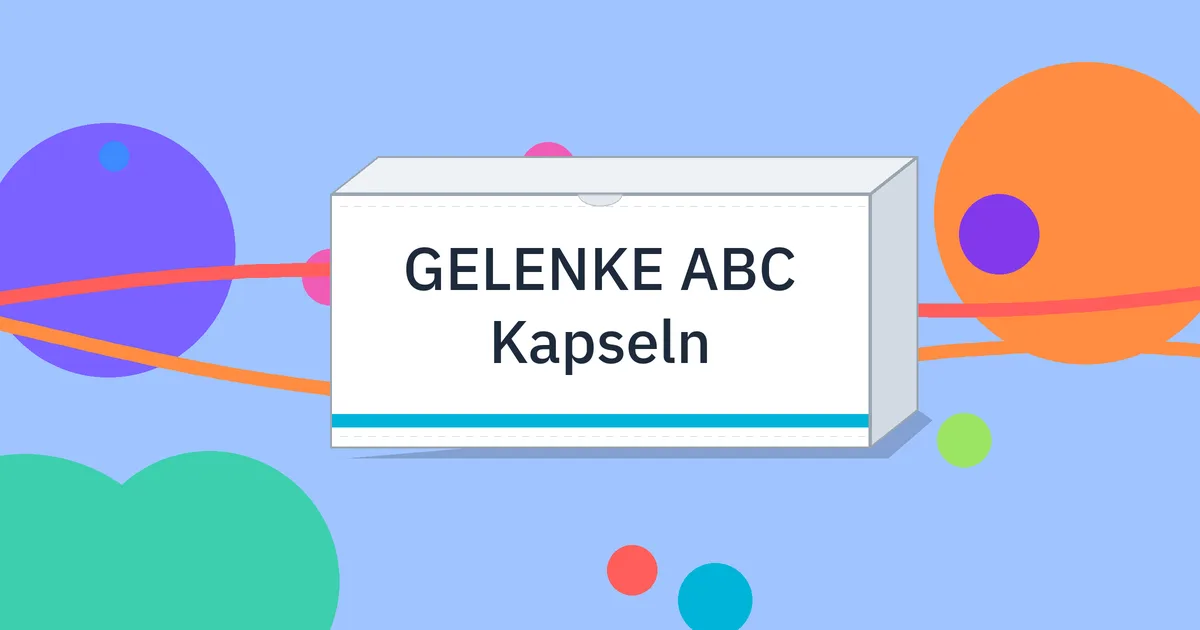Symbolbild: Packung mit der Aufschrift GELENKE ABC Kapseln (PZN 04669912) – Verfügbarkeit und Bezug in Apotheken in Frankfurt am Main
