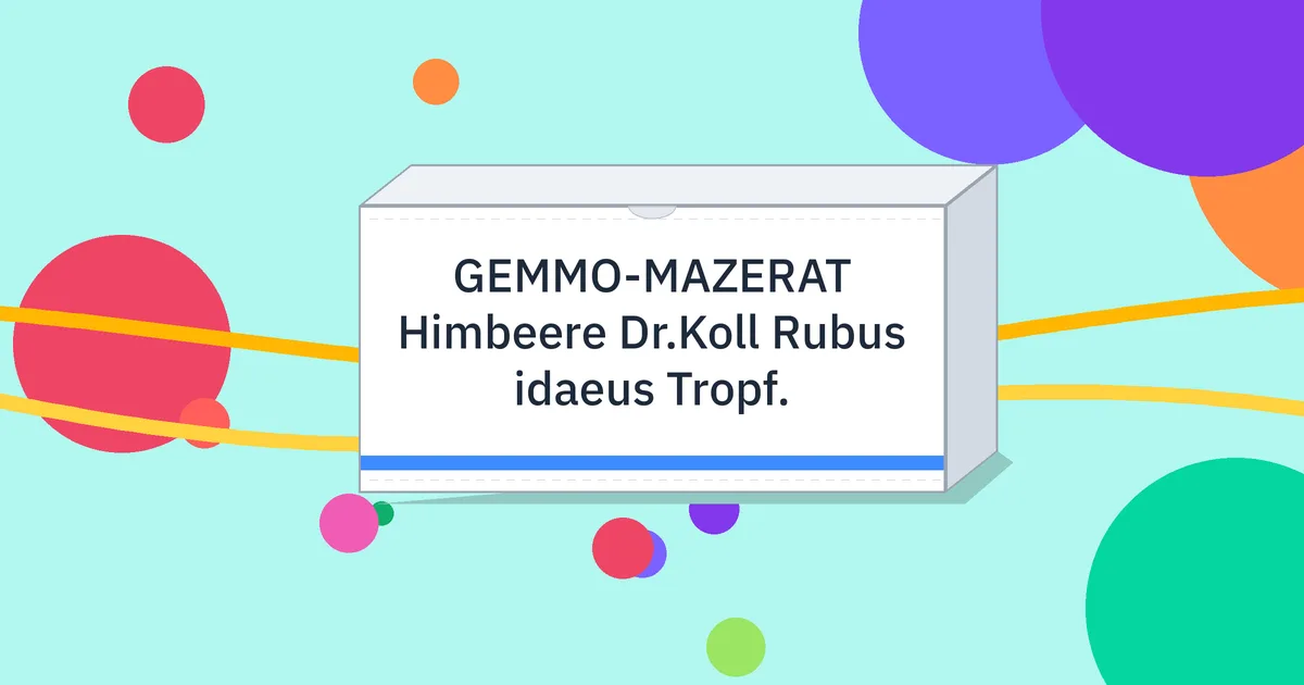 Symbolbild: Packung mit der Aufschrift GEMMO-MAZERAT Himbeere Dr.Koll Rubus idaeus Tropf. (PZN 18468181) – Verfügbarkeit und Bezug in Apotheken in Frankfurt am Main