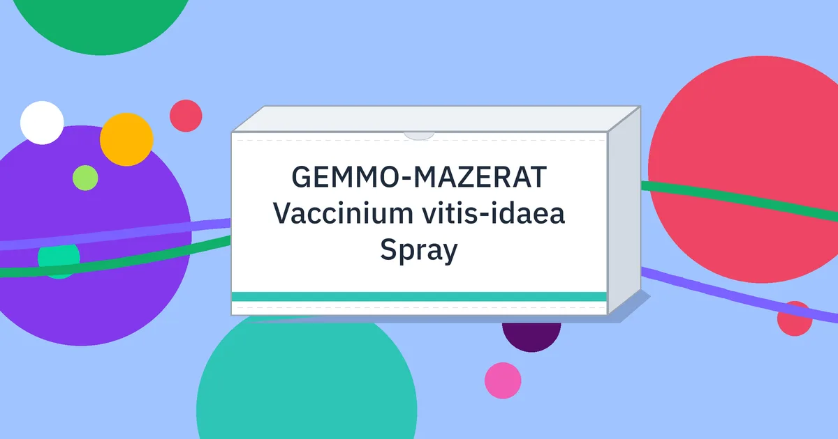 Symbolbild: Packung mit der Aufschrift GEMMO-MAZERAT Vaccinium vitis-idaea Spray (PZN 17636564) – Verfügbarkeit und Bezug in Apotheken in Frankfurt am Main