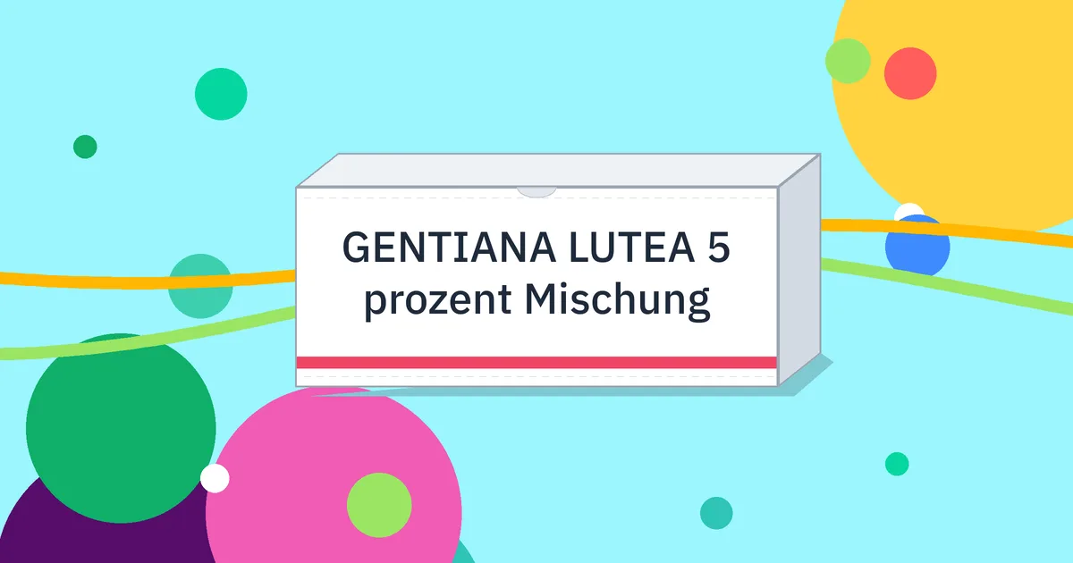 Symbolbild: Packung mit der Aufschrift GENTIANA LUTEA 5 prozent Mischung (PZN 01572804) – Verfügbarkeit und Bezug in Apotheken in Frankfurt am Main