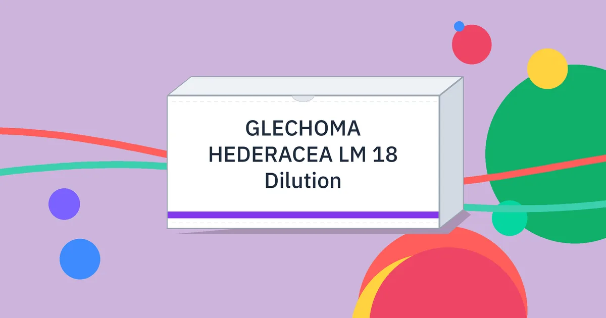Symbolbild: Packung mit der Aufschrift GLECHOMA HEDERACEA LM 18 Dilution (PZN 13543357) – Verfügbarkeit und Bezug in Apotheken in Frankfurt am Main