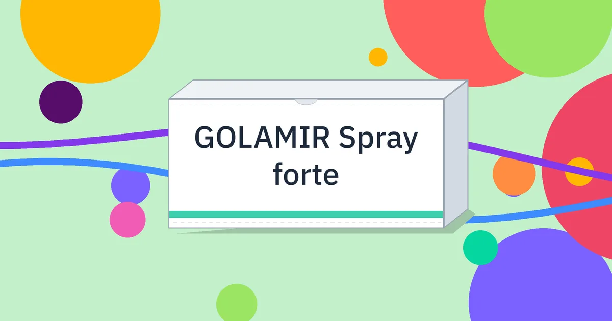 Symbolbild: Packung mit der Aufschrift GOLAMIR Spray forte (PZN 19095090) – Verfügbarkeit und Bezug in Apotheken in Frankfurt am Main
