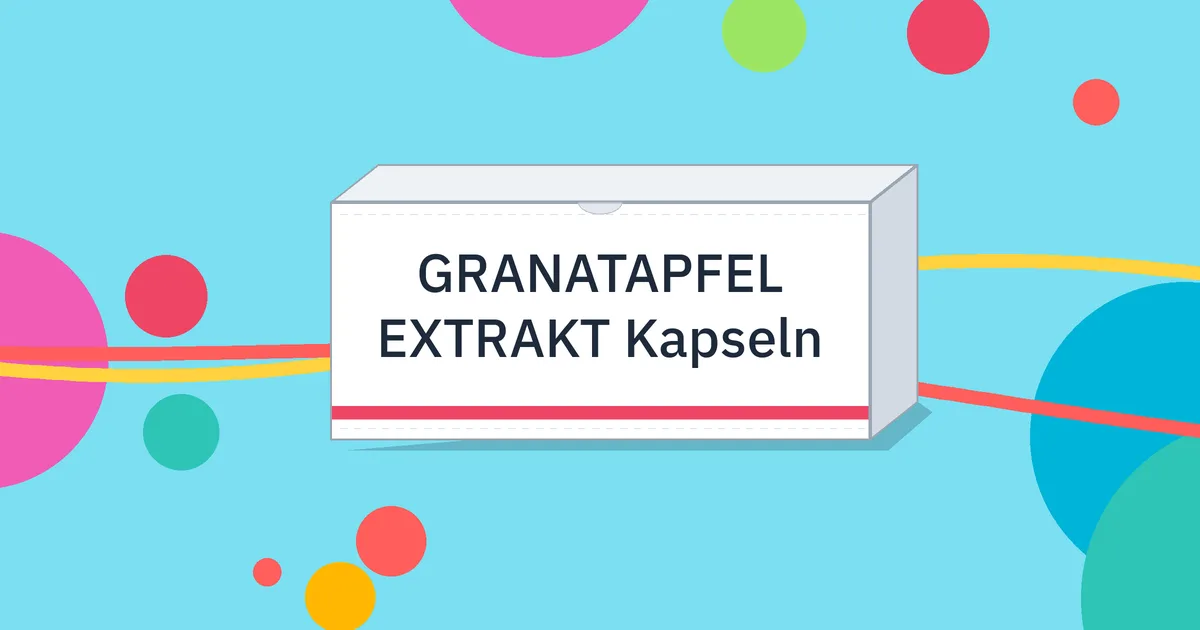 Symbolbild: Packung mit der Aufschrift GRANATAPFEL EXTRAKT Kapseln (PZN 18362293) – Verfügbarkeit und Bezug in Apotheken in Frankfurt am Main