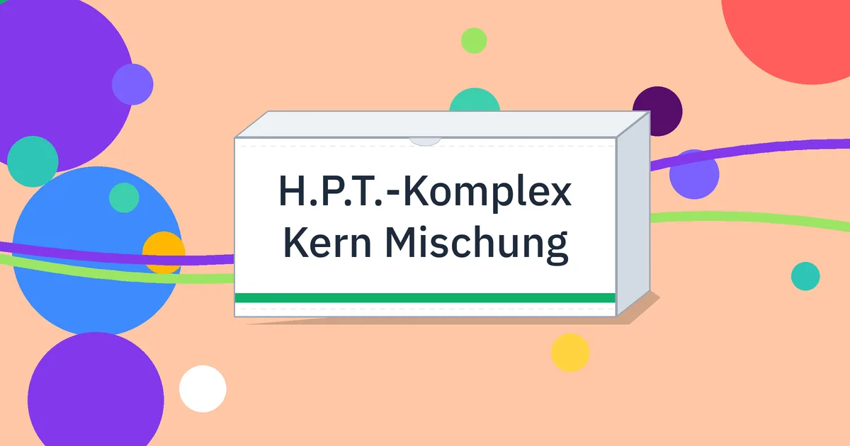 Symbolbild: Packung mit der Aufschrift H.P.T.-Komplex Kern Mischung (PZN 00324903) – Verfügbarkeit und Bezug in Apotheken in Frankfurt am Main