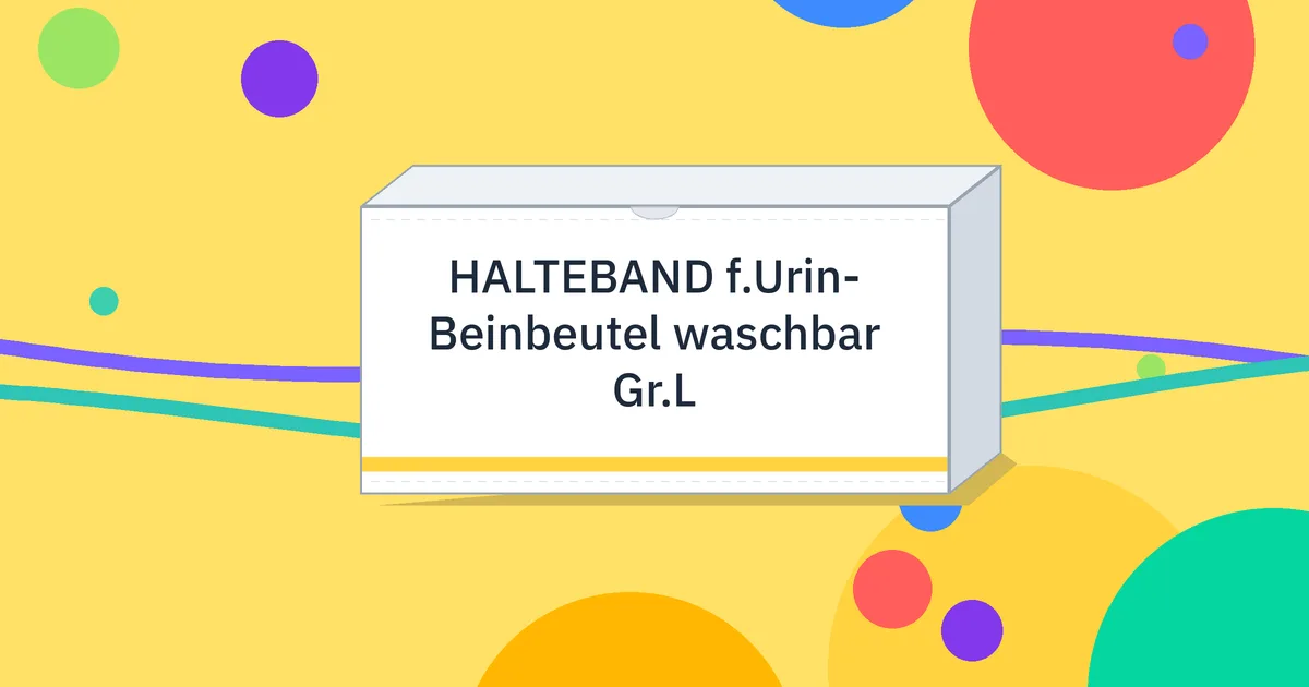 Symbolbild: Packung mit der Aufschrift HALTEBAND f.Urin-Beinbeutel waschbar Gr.L (PZN 03079255) – Verfügbarkeit und Bezug in Apotheken in Frankfurt am Main