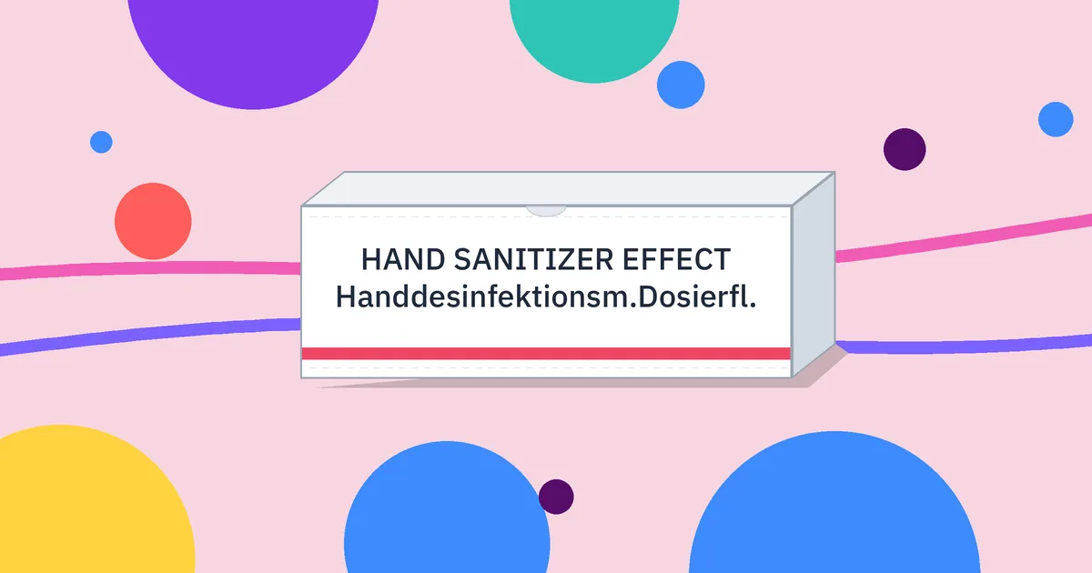 Symbolbild: Packung mit der Aufschrift HAND SANITIZER EFFECT Handdesinfektionsm.Dosierfl. (PZN 16740762) – Verfügbarkeit und Bezug in Apotheken in Frankfurt am Main