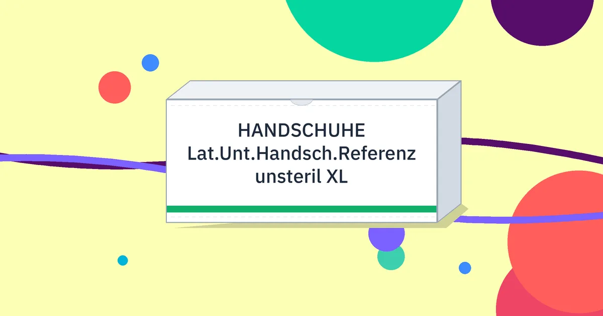 Symbolbild: Packung mit der Aufschrift HANDSCHUHE Lat.Unt.Handsch.Referenz unsteril XL (PZN 02243899) – Verfügbarkeit und Bezug in Apotheken in Frankfurt am Main