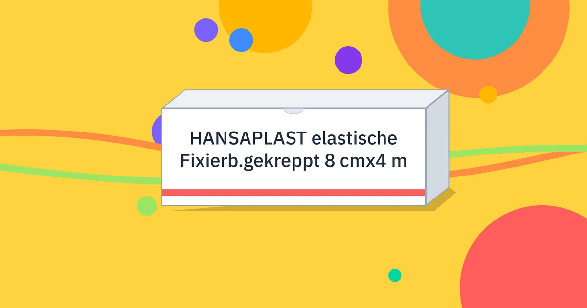 Symbolbild: Packung mit der Aufschrift HANSAPLAST elastische Fixierb.gekreppt 8 cmx4 m (PZN 16730640) – Verfügbarkeit und Bezug in Apotheken in Frankfurt am Main