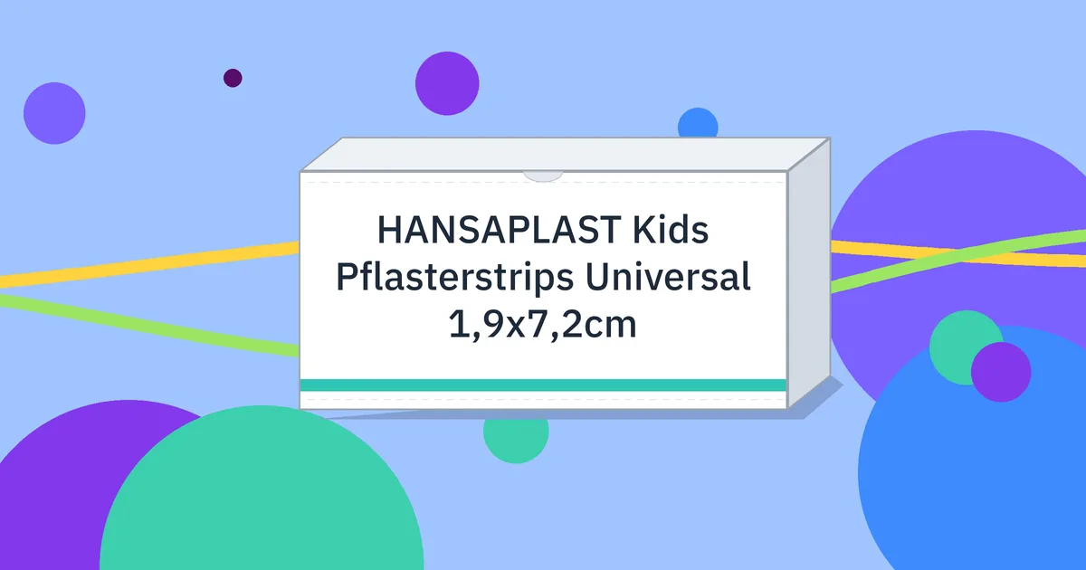 Symbolbild: Packung mit der Aufschrift HANSAPLAST Kids Pflasterstrips Universal 1,9x7,2cm (PZN 20101536) – Verfügbarkeit und Bezug in Apotheken in Frankfurt am Main
