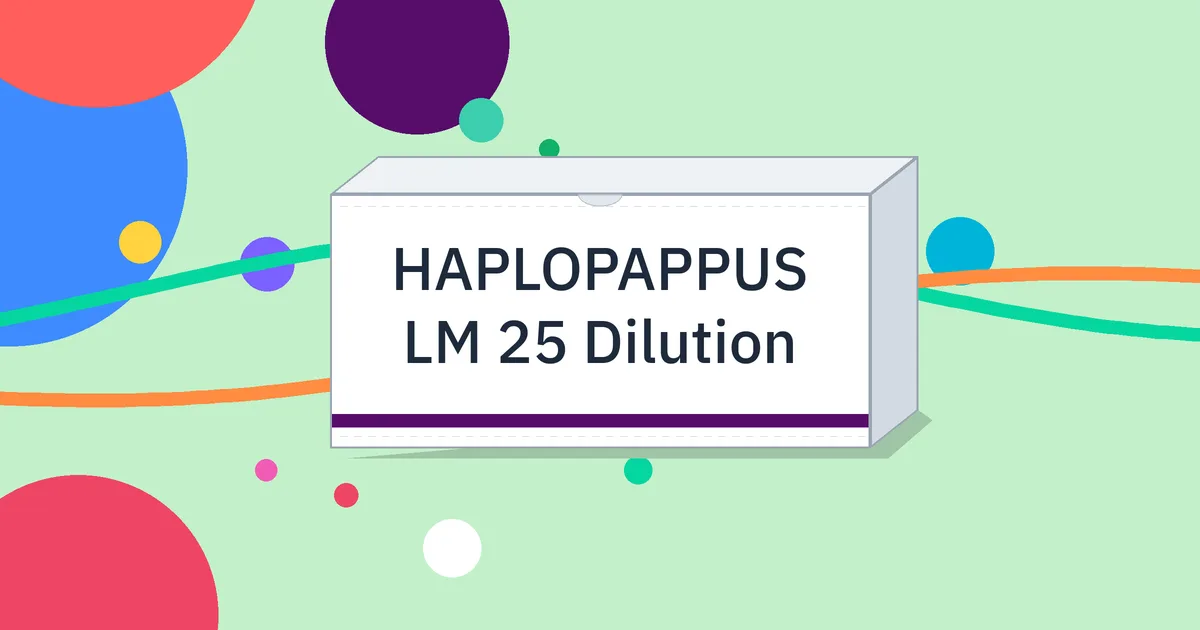 Symbolbild: Packung mit der Aufschrift HAPLOPAPPUS LM 25 Dilution (PZN 12885038) – Verfügbarkeit und Bezug in Apotheken in Frankfurt am Main