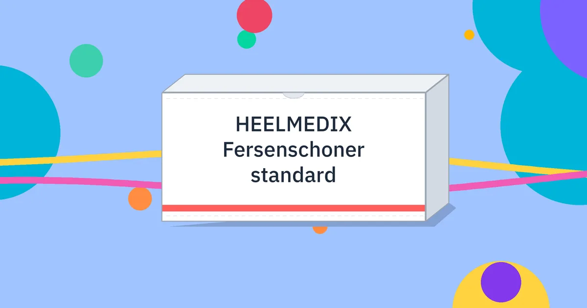 Symbolbild: Packung mit der Aufschrift HEELMEDIX Fersenschoner standard (PZN 11886277) – Verfügbarkeit und Bezug in Apotheken in Frankfurt am Main