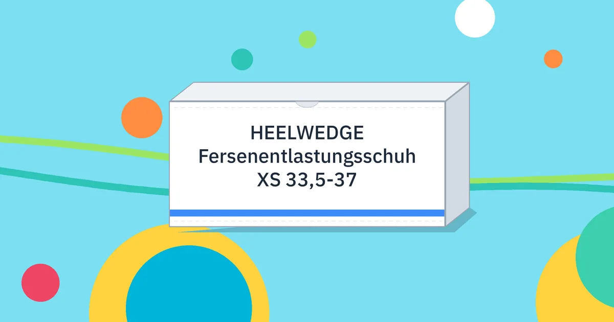 Symbolbild: Packung mit der Aufschrift HEELWEDGE Fersenentlastungsschuh XS 33,5-37 (PZN 16630068) – Verfügbarkeit und Bezug in Apotheken in Frankfurt am Main