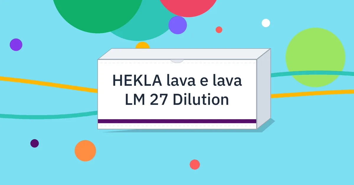 Symbolbild: Packung mit der Aufschrift HEKLA lava e lava LM 27 Dilution (PZN 12800645) – Verfügbarkeit und Bezug in Apotheken in Frankfurt am Main