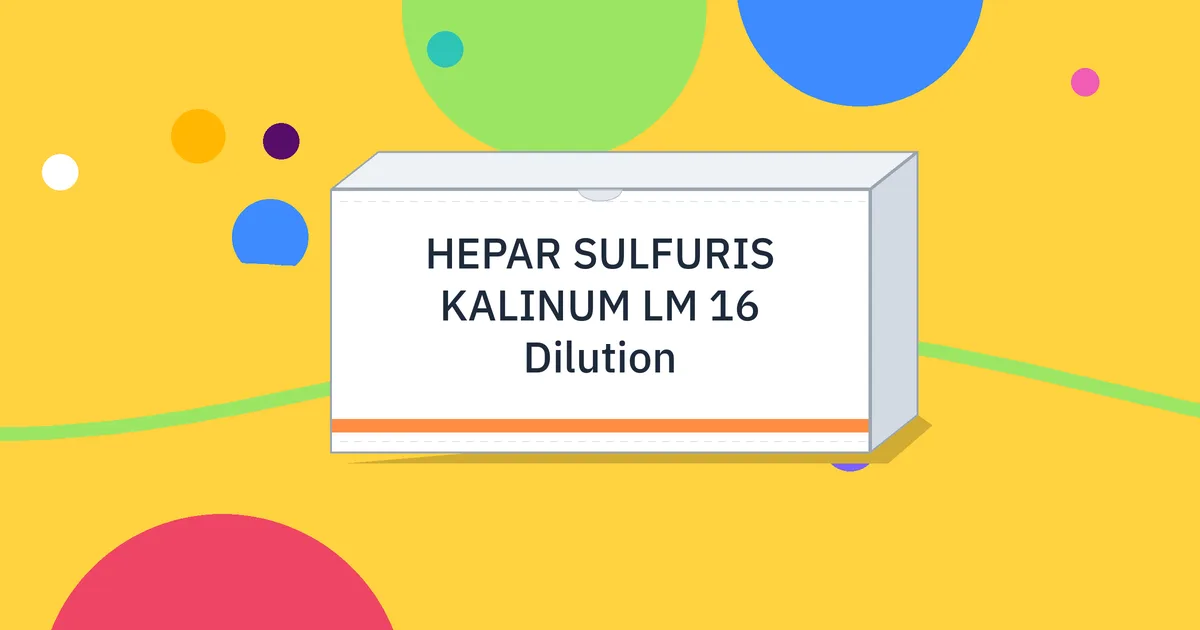 Symbolbild: Packung mit der Aufschrift HEPAR SULFURIS KALINUM LM 16 Dilution (PZN 12887913) – Verfügbarkeit und Bezug in Apotheken in Frankfurt am Main