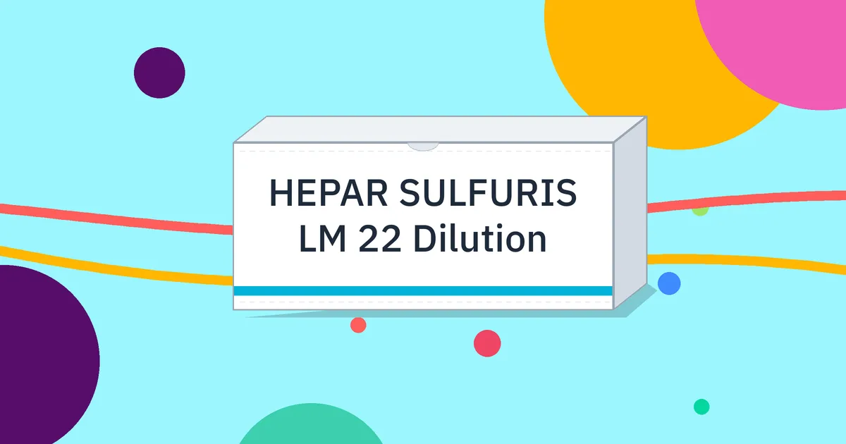 Symbolbild: Packung mit der Aufschrift HEPAR SULFURIS LM 22 Dilution (PZN 12887540) – Verfügbarkeit und Bezug in Apotheken in Frankfurt am Main