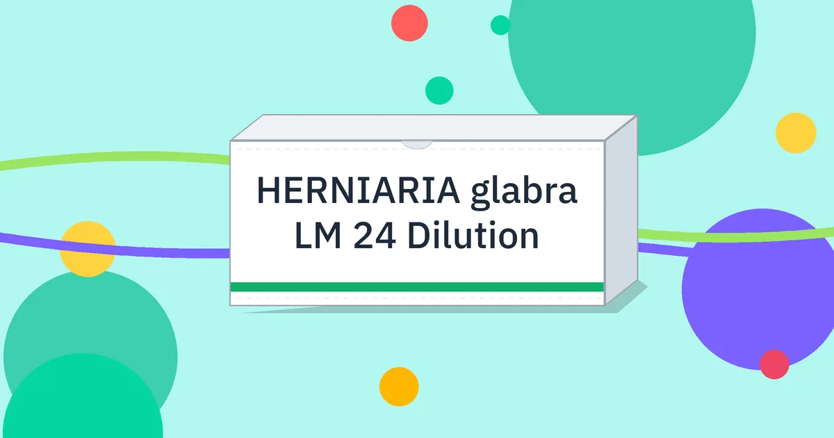Symbolbild: Packung mit der Aufschrift HERNIARIA glabra LM 24 Dilution (PZN 13553172) – Verfügbarkeit und Bezug in Apotheken in Frankfurt am Main