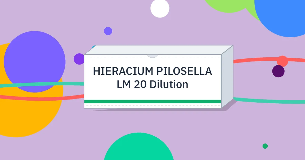 Symbolbild: Packung mit der Aufschrift HIERACIUM PILOSELLA LM 20 Dilution (PZN 13553574) – Verfügbarkeit und Bezug in Apotheken in Frankfurt am Main