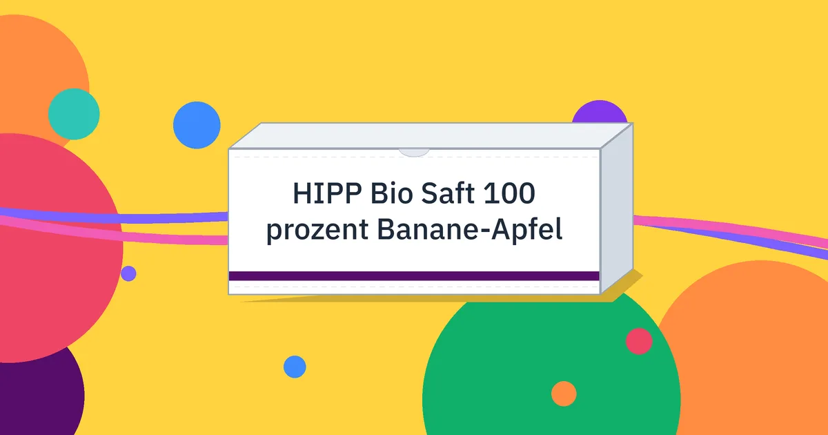 Symbolbild: Packung mit der Aufschrift HIPP Bio Saft 100 prozent Banane-Apfel (PZN 04399594) – Verfügbarkeit und Bezug in Apotheken in Frankfurt am Main