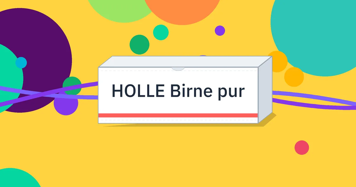 Symbolbild: Packung mit der Aufschrift HOLLE Birne pur (PZN 02902155) – Verfügbarkeit und Bezug in Apotheken in Frankfurt am Main
