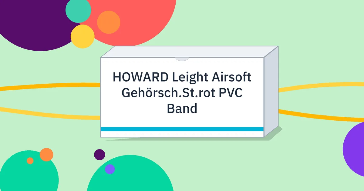 Symbolbild: Packung mit der Aufschrift HOWARD Leight Airsoft Gehörsch.St.rot PVC Band (PZN 01695895) – Verfügbarkeit und Bezug in Apotheken in Frankfurt am Main