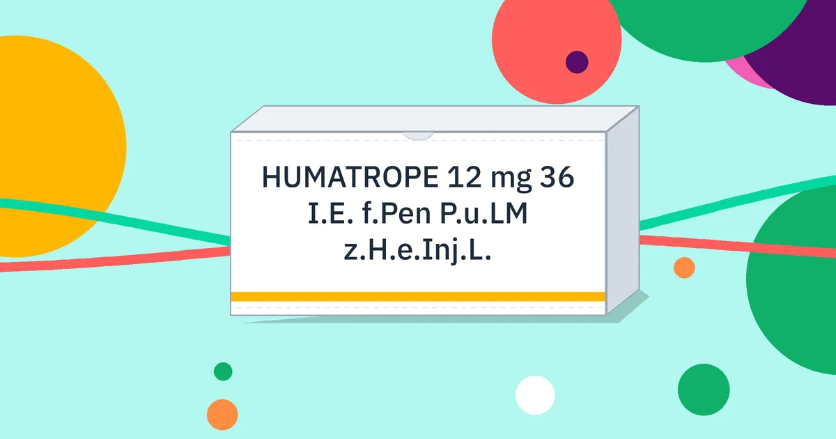 Symbolbild: Packung mit der Aufschrift HUMATROPE 12 mg 36 I.E. f.Pen P.u.LM z.H.e.Inj.L. (PZN 12774497) – Verfügbarkeit und Bezug in Apotheken in Frankfurt am Main