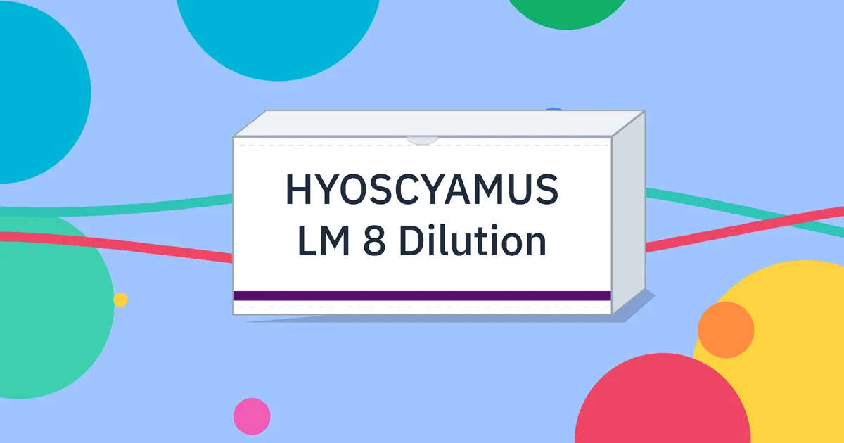 Symbolbild: Packung mit der Aufschrift HYOSCYAMUS LM 8 Dilution (PZN 12890513) – Verfügbarkeit und Bezug in Apotheken in Frankfurt am Main