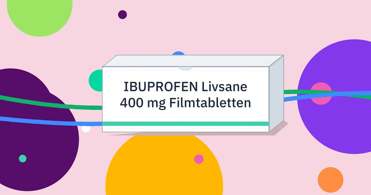 Symbolbild: Packung mit der Aufschrift IBUPROFEN Livsane 400 mg Filmtabletten (PZN 17258300) – Verfügbarkeit und Bezug in Apotheken in Frankfurt am Main