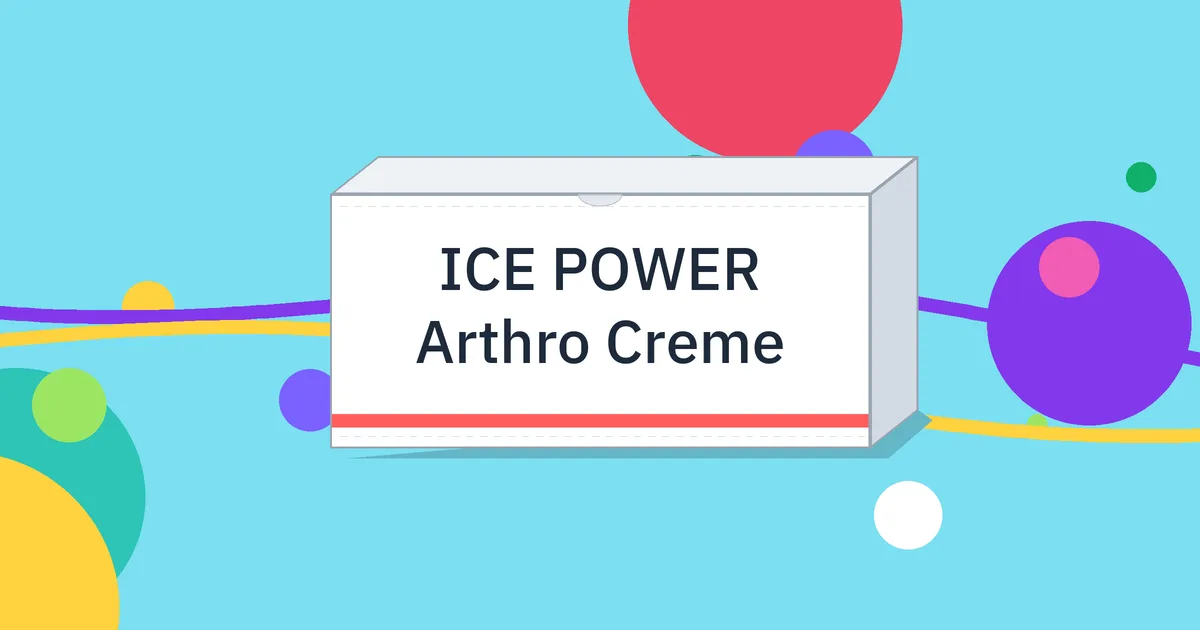 Symbolbild: Packung mit der Aufschrift ICE POWER Arthro Creme (PZN 01237193) – Verfügbarkeit und Bezug in Apotheken in Frankfurt am Main