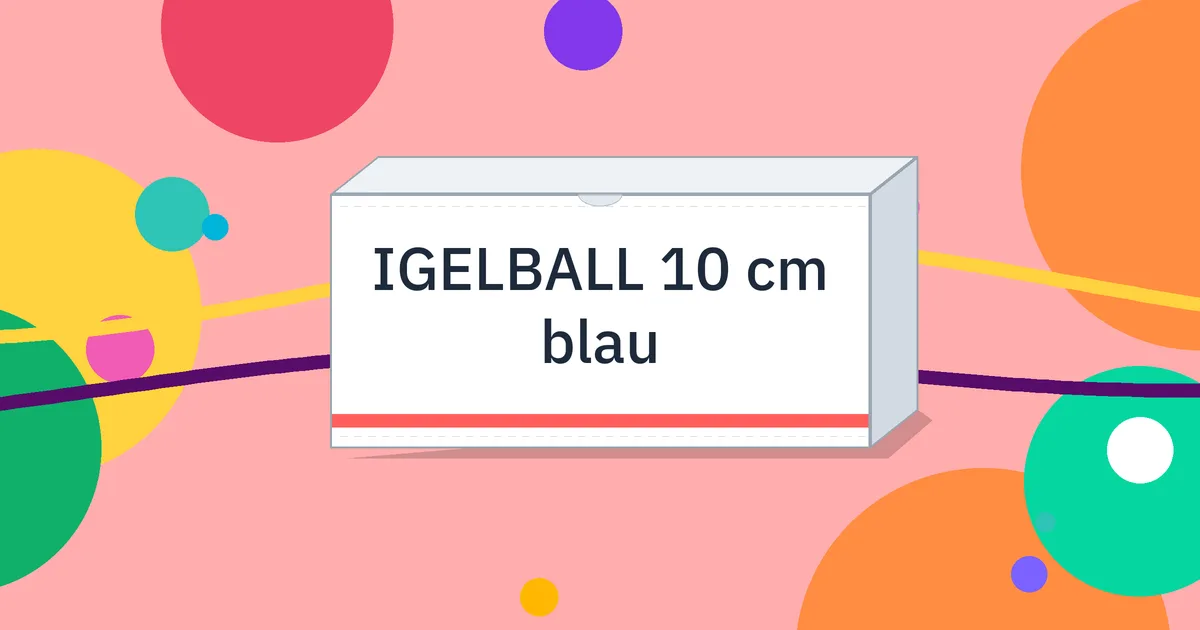Symbolbild: Packung mit der Aufschrift IGELBALL 10 cm blau (PZN 08454025) – Verfügbarkeit und Bezug in Apotheken in Frankfurt am Main