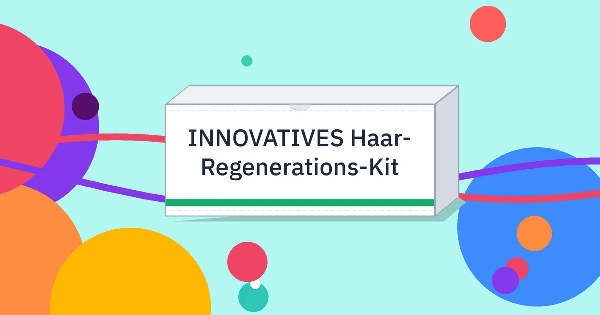 Symbolbild: Packung mit der Aufschrift INNOVATIVES Haar-Regenerations-Kit (PZN 20007381) – Verfügbarkeit und Bezug in Apotheken in Frankfurt am Main