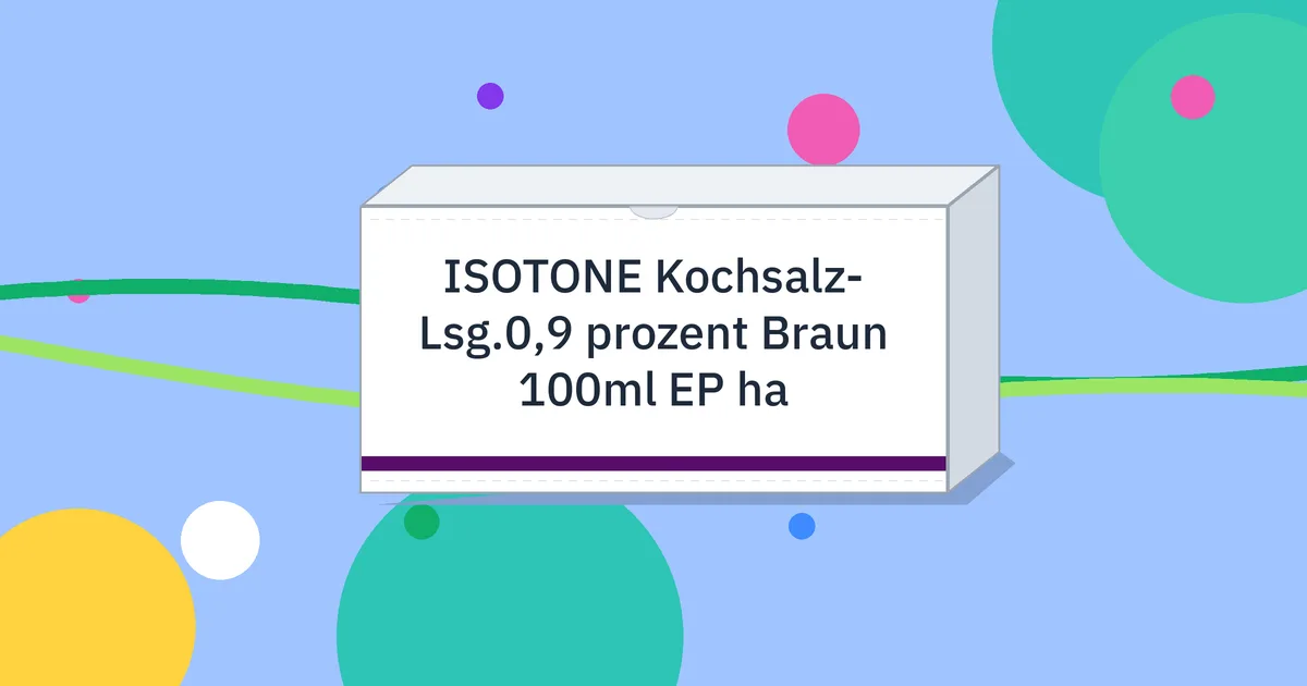 Symbolbild: Packung mit der Aufschrift ISOTONE Kochsalz-Lsg.0,9 prozent Braun 100ml EP ha (PZN 19688795) – Verfügbarkeit und Bezug in Apotheken in Frankfurt am Main