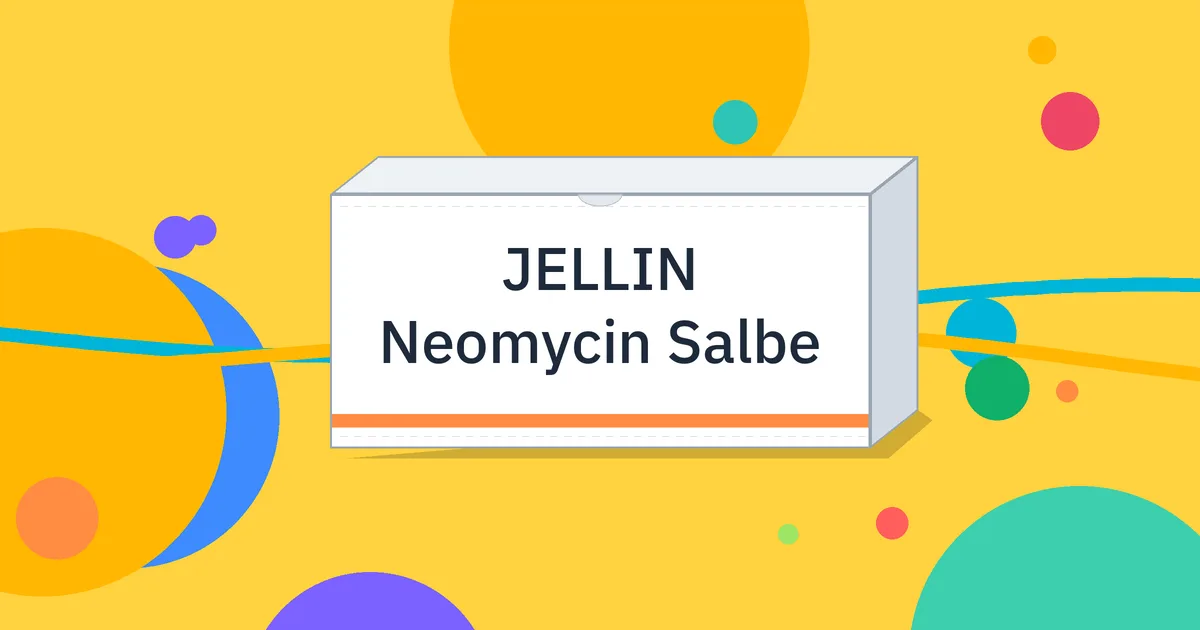 Symbolbild: Packung mit der Aufschrift JELLIN Neomycin Salbe (PZN 03654989) – Verfügbarkeit und Bezug in Apotheken in Frankfurt am Main