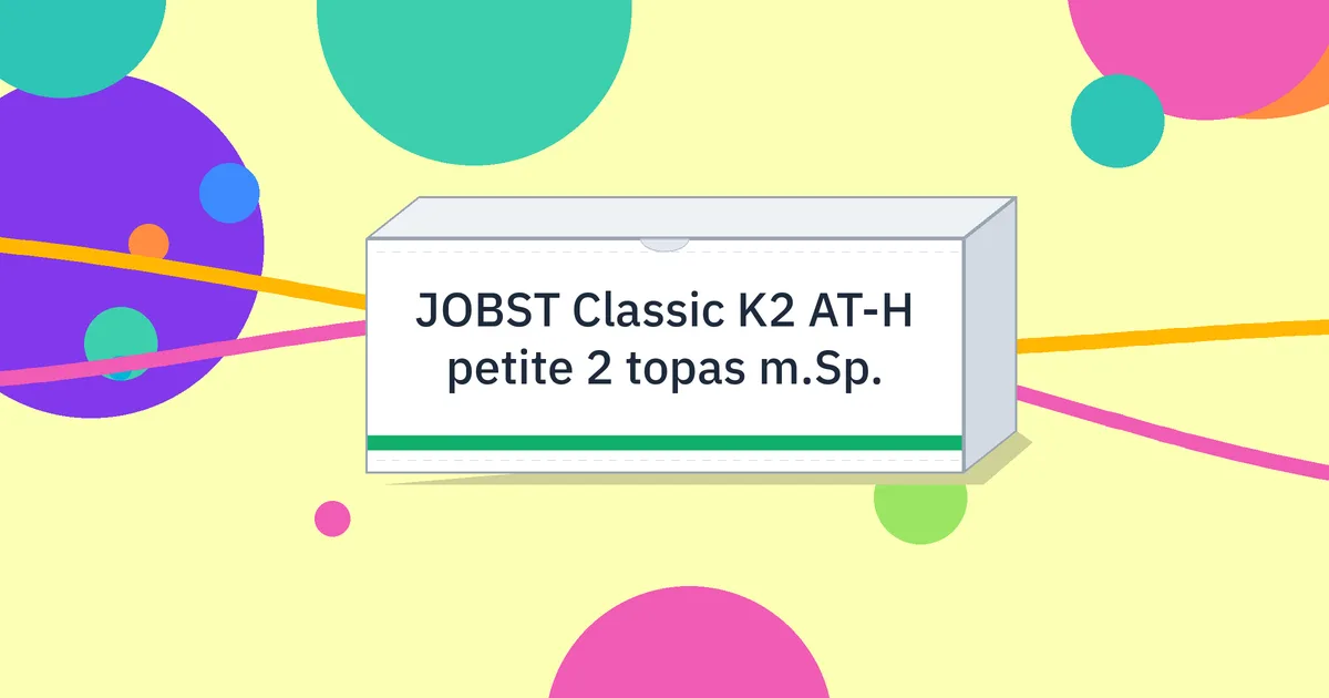 Symbolbild: Packung mit der Aufschrift JOBST Classic K2 AT-H petite 2 topas m.Sp. (PZN 13067661) – Verfügbarkeit und Bezug in Apotheken in Frankfurt am Main