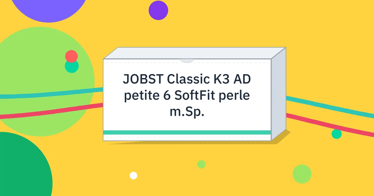 Symbolbild: Packung mit der Aufschrift JOBST Classic K3 AD petite 6 SoftFit perle m.Sp. (PZN 14223324) – Verfügbarkeit und Bezug in Apotheken in Frankfurt am Main