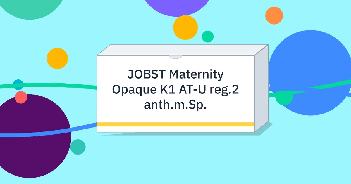 Symbolbild: Packung mit der Aufschrift JOBST Maternity Opaque K1 AT-U reg.2 anth.m.Sp. (PZN 15855256) – Verfügbarkeit und Bezug in Apotheken in Frankfurt am Main