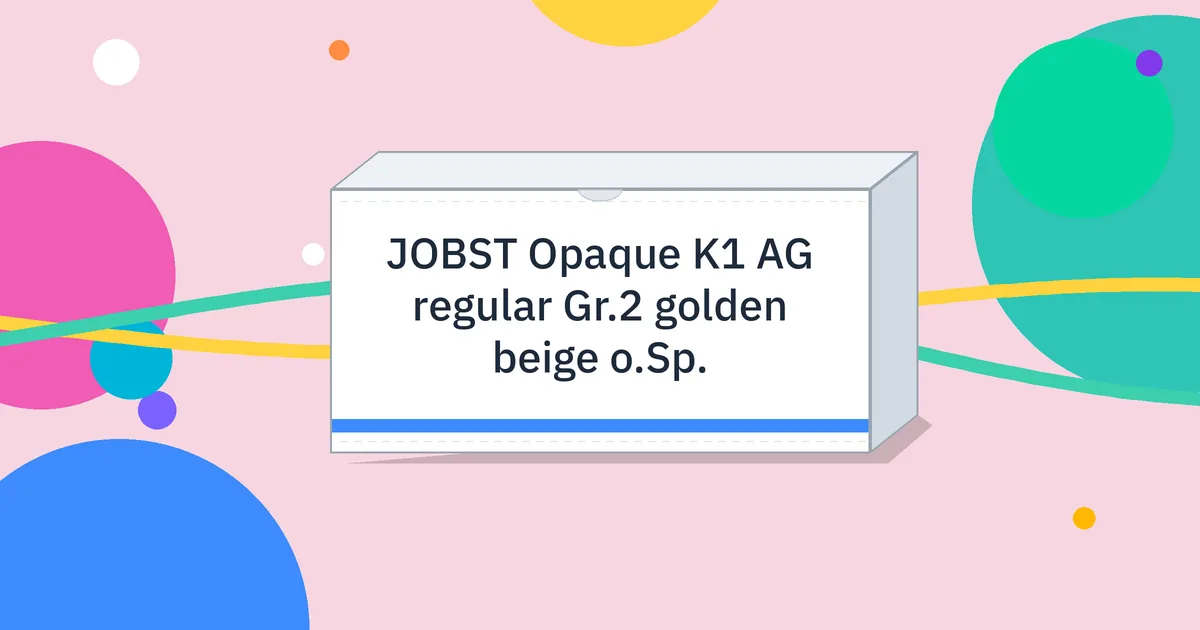 Symbolbild: Packung mit der Aufschrift JOBST Opaque K1 AG regular Gr.2 golden beige o.Sp. (PZN 16265344) – Verfügbarkeit und Bezug in Apotheken in Frankfurt am Main