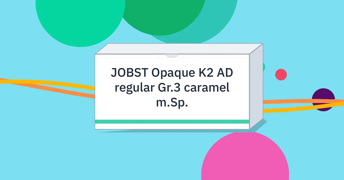 Symbolbild: Packung mit der Aufschrift JOBST Opaque K2 AD regular Gr.3 caramel m.Sp. (PZN 10722639) – Verfügbarkeit und Bezug in Apotheken in Frankfurt am Main