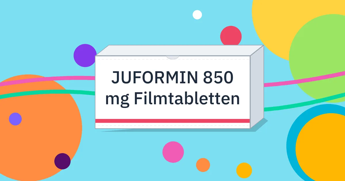 Symbolbild: Packung mit der Aufschrift JUFORMIN 850 mg Filmtabletten (PZN 11030808) – Verfügbarkeit und Bezug in Apotheken in Frankfurt am Main