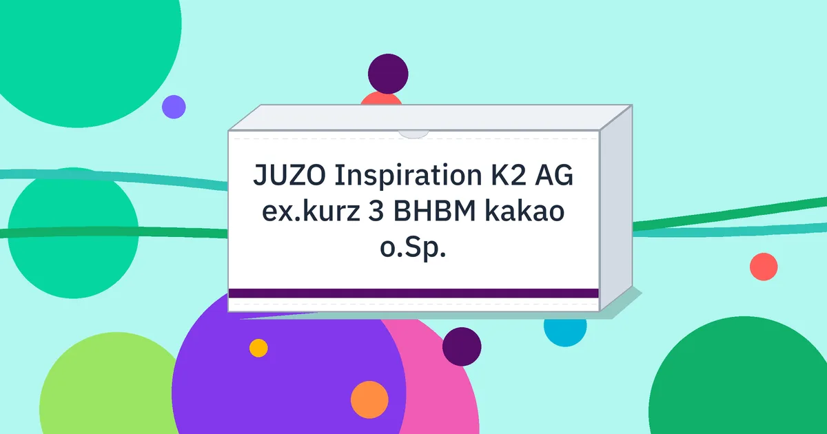 Symbolbild: Packung mit der Aufschrift JUZO Inspiration K2 AG ex.kurz 3 BHBM kakao o.Sp. (PZN 14878338) – Verfügbarkeit und Bezug in Apotheken in Frankfurt am Main